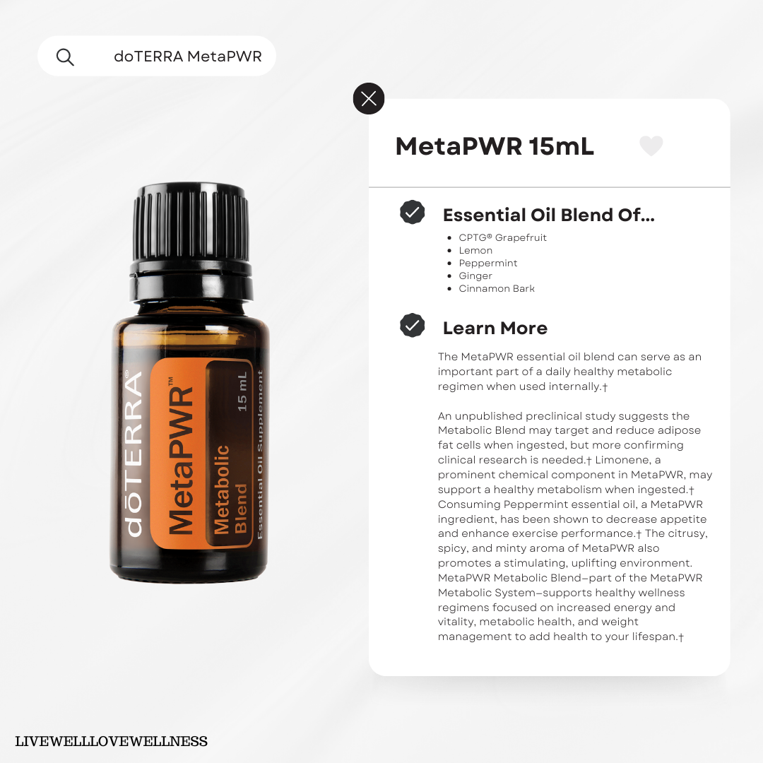 MetaPWR Essential Oil Blend - LIVE WELL LOVE WELLNESS